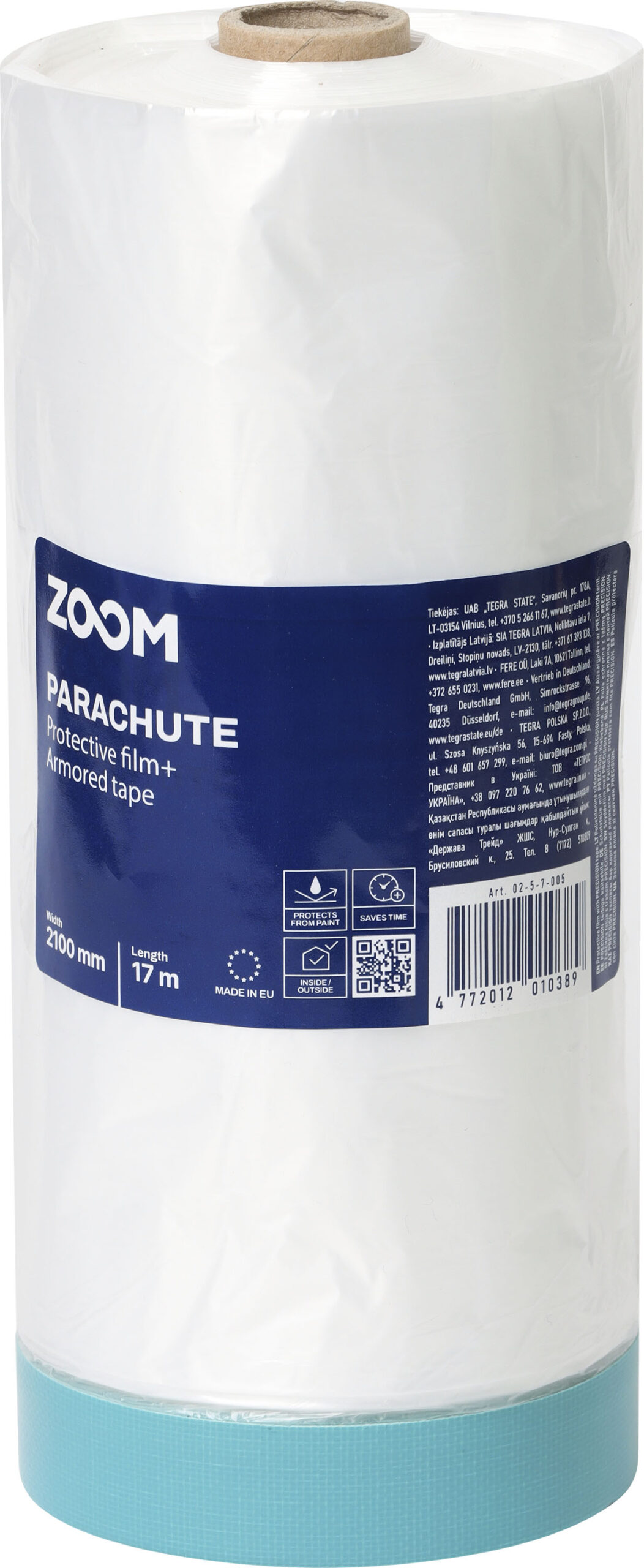 ZOOM Polythene Protective Film for Painting Outdoors, 2100 mm x 17 m