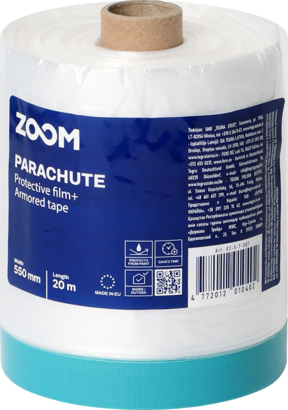 ZOOM Polythene Protective Film for Painting Outdoors, 550 mm x 20 m
